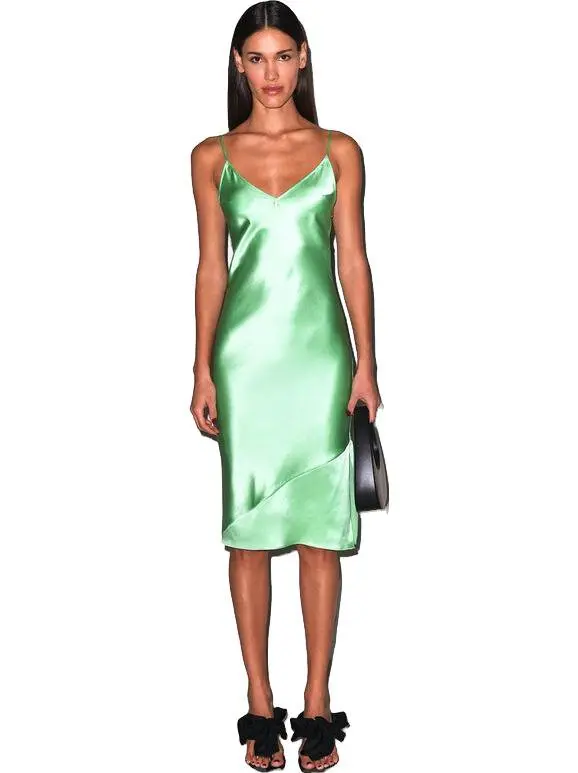 FLEUR DU MAL V-neck Slip Dress - Lime