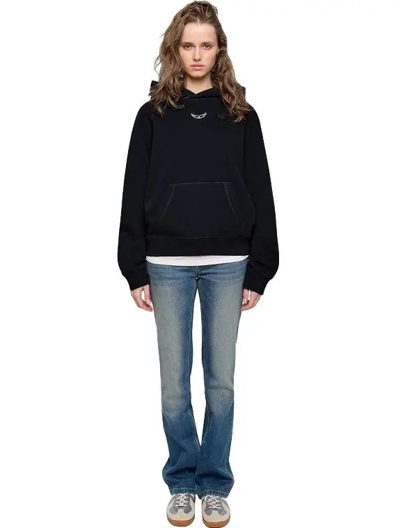 Zadig&Voltaire Georgy Rhinestone Embellished Cotton Hoodie - Natural