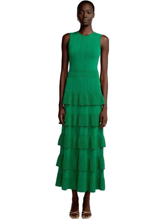 Lela Rose Bobble Knit Piper Dress - Green