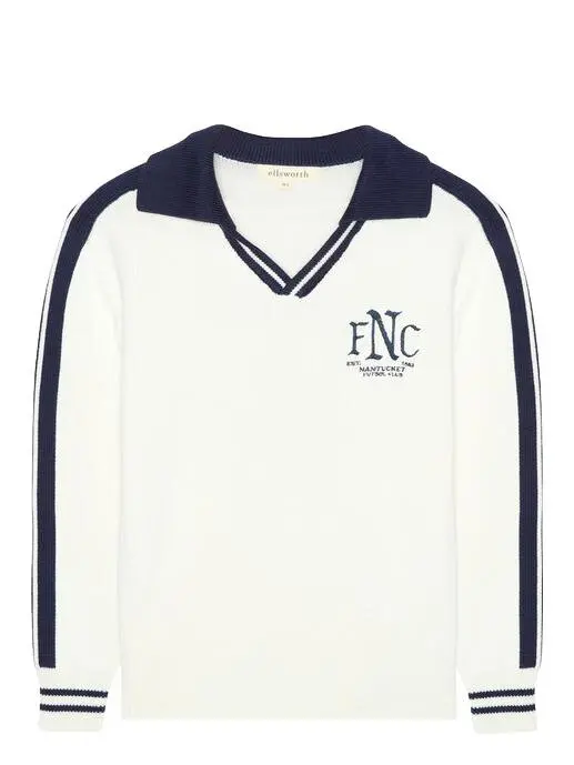 ELLSWORTH + IVEY Ryan Futbol Knit Sweater - White