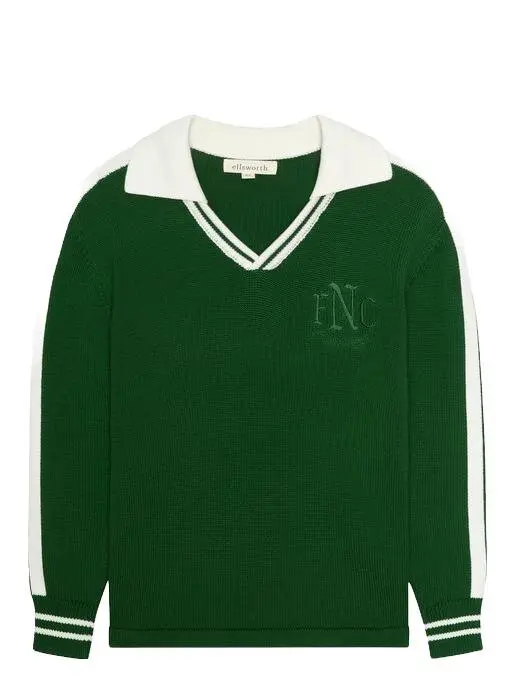 ELLSWORTH + IVEY Ryan Football Knit Sweater - Green
