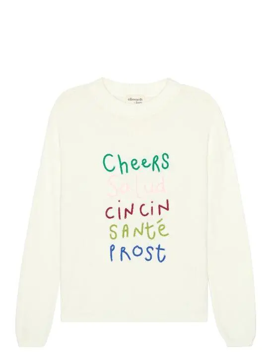 ELLSWORTH + IVEY Sadie Crewneck Sweater World Cheers - Neutral