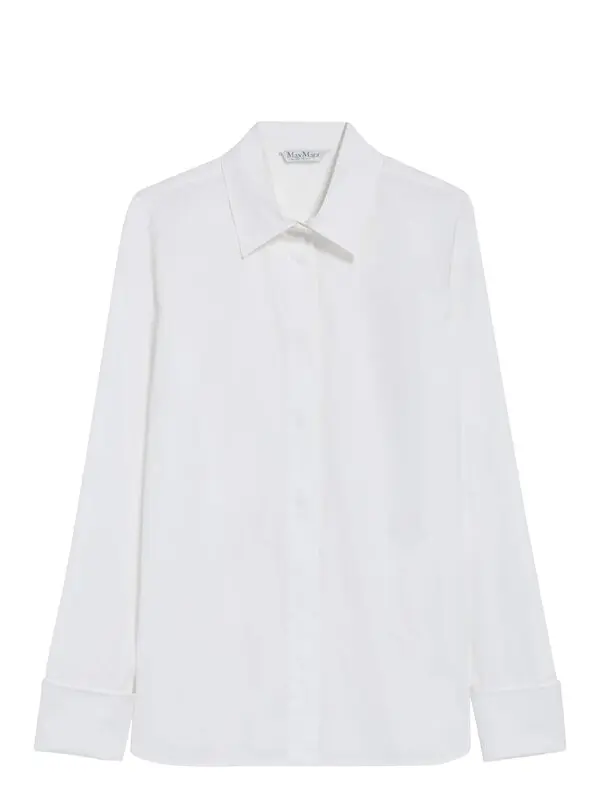 Max Mara Stretch Cotton Shirt With Double Cuffs - White