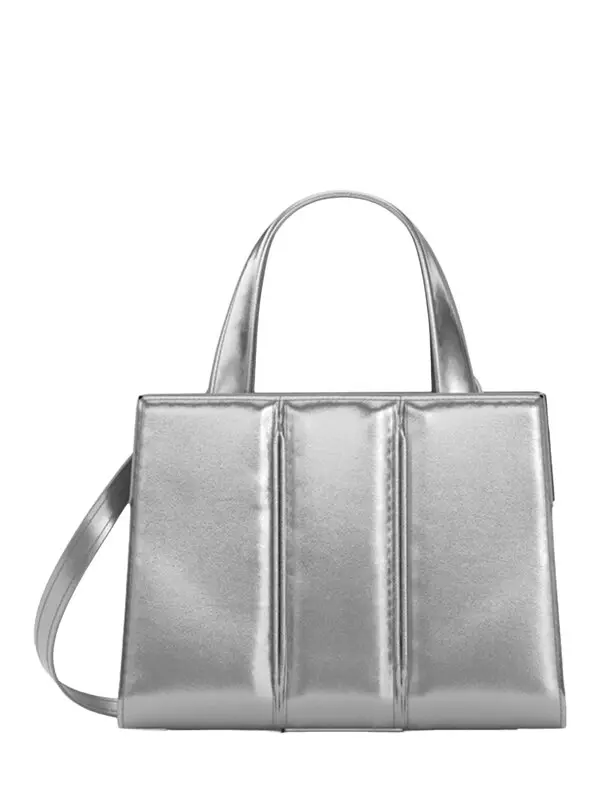 Max Mara Metallic Leather Top-handle Bag - Silver