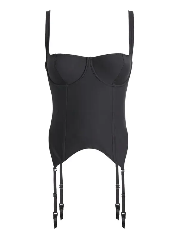 SKIMS Sculpting Body Corset With Balconette Cups - Black