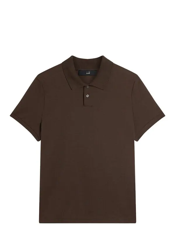 Dunhill Cotton-silk Polo Shirt - Brown