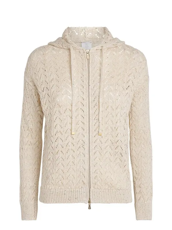 Eleventy Zip-up Hoodie - Ivory