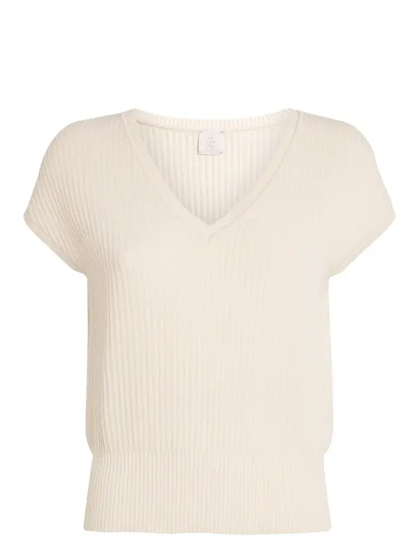 Eleventy Cotton Knitted Sweater Vest - Ivory