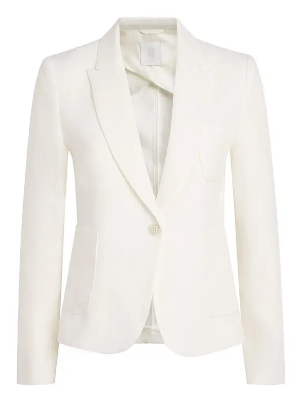 Eleventy Single-breasted Linen Blazer - White