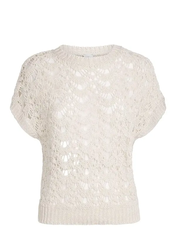 Eleventy Knitted Linen-silk Sweater - Ivory