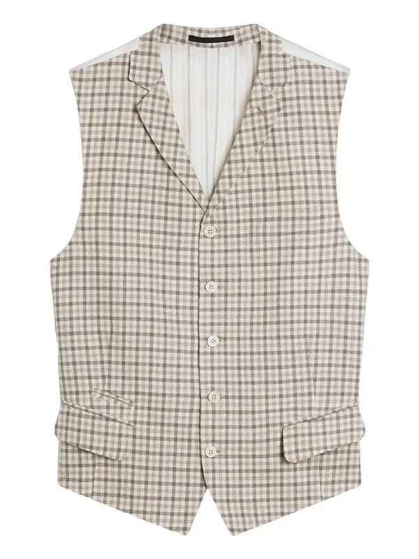 Dunhill Check Single-breasted Waistcoat - Beige