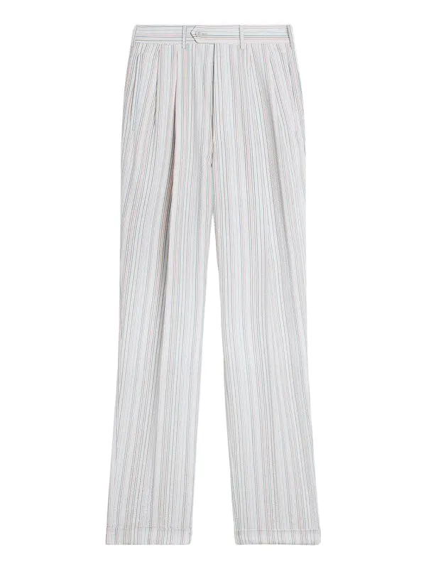 Dunhill Wool-mulberry Silk Stripe Tailored Trousers - White