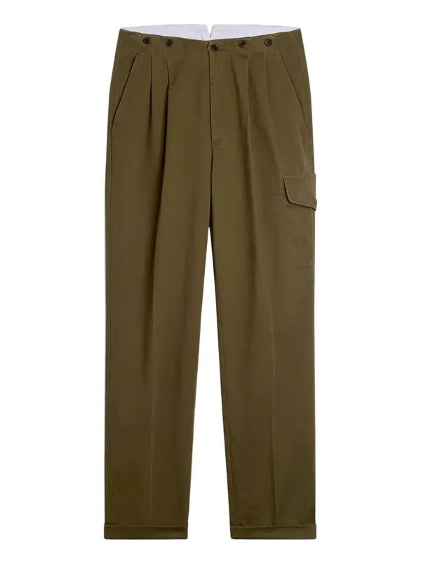 Dunhill Cotton Double-pleat Chinos - Green