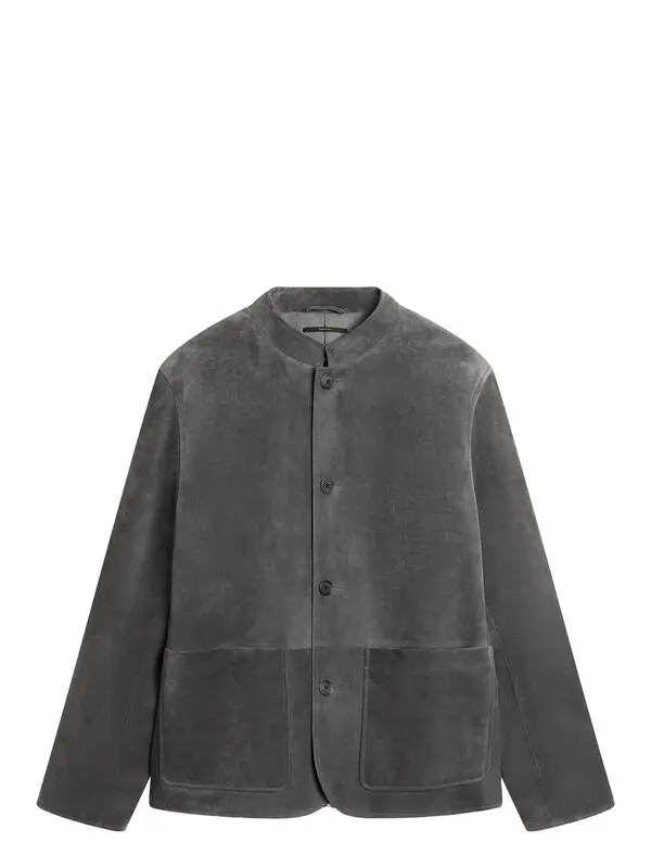 Dunhill Leather Mandarin-collar Jacket - Neutral