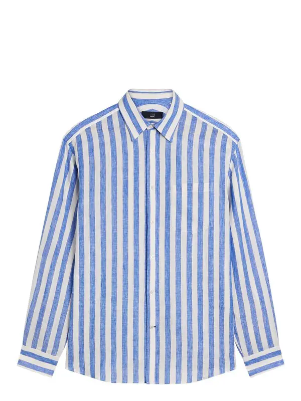 Dunhill Linen Stripe Shirt - Blue
