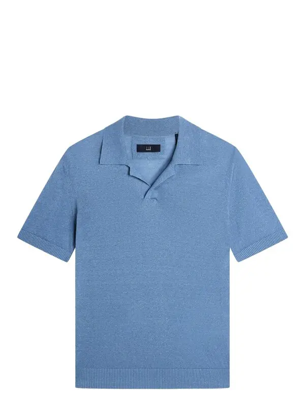 Dunhill Linen-cashmere Polo Shirt - Blue
