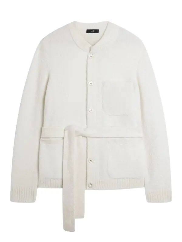 Dunhill Cashmere-blend Belted Cardigan - White