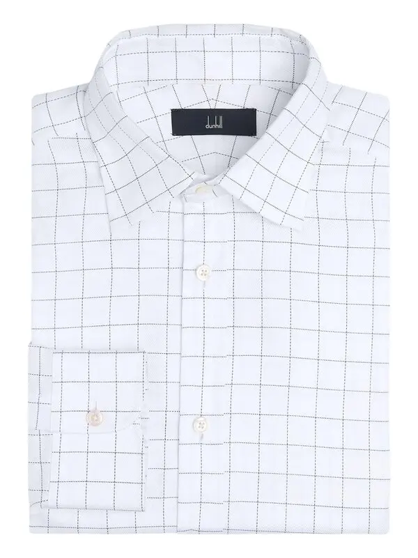 Dunhill Cotton Check Shirt - Navy