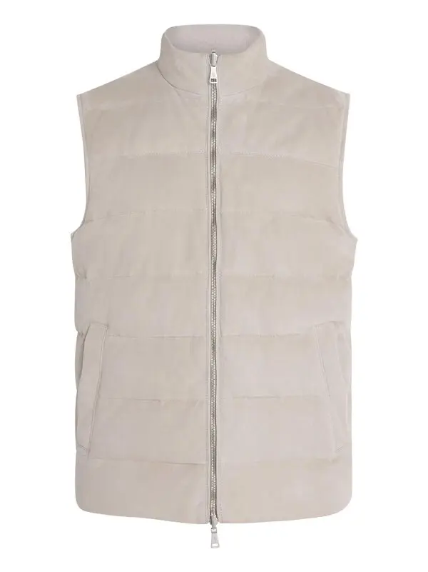 Eleventy Suede Reversible Gilet - Green