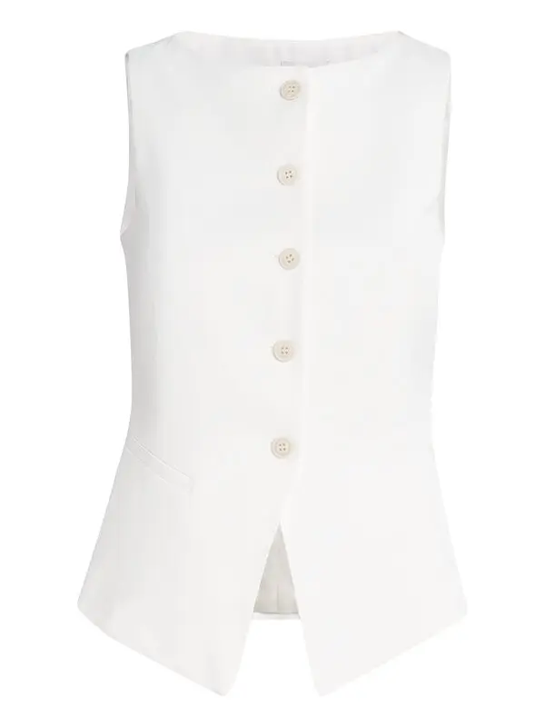Eleventy Twill Waistcoat - White