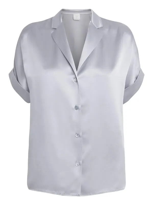 Eleventy Silk Short-sleeve Shirt - Blue