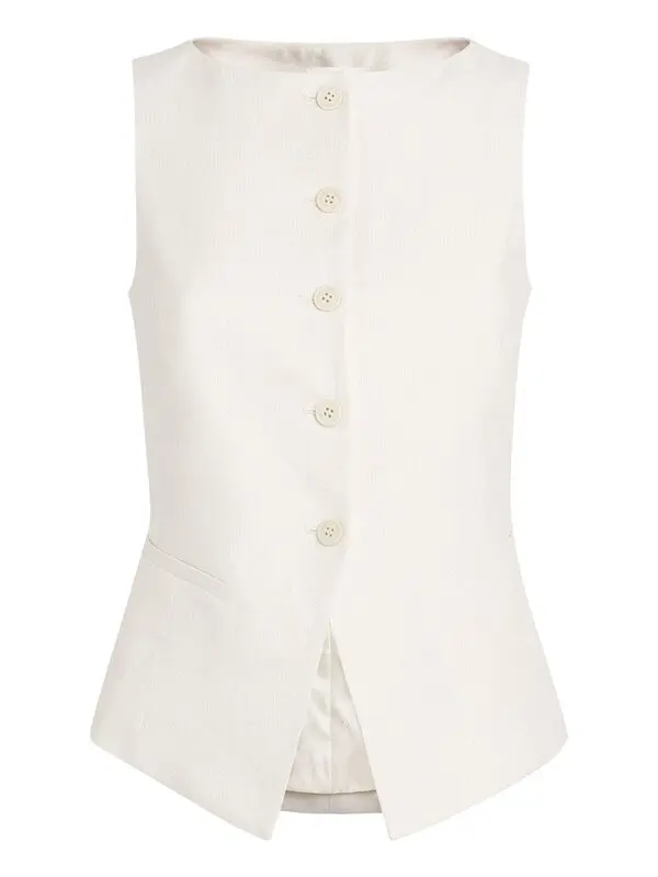 Eleventy Linen-blend Waistcoat - Ivory