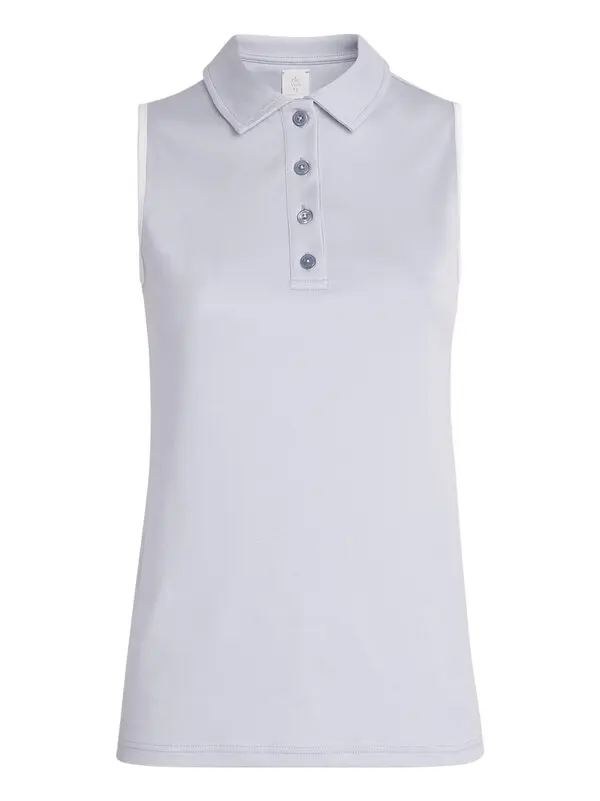 Eleventy Sleeveless Polo Shirt With Contrasting Trim - Blue