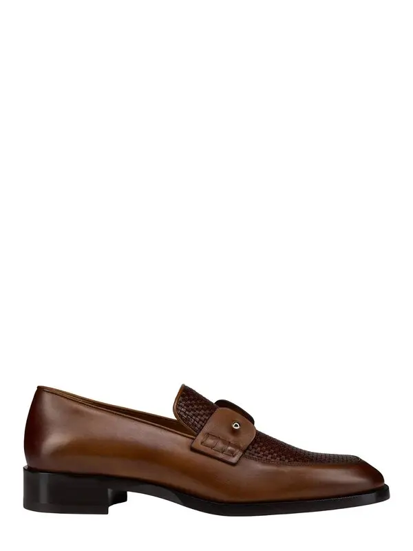 CHRISTIAN LOUBOUTIN Chambelimoc Calfskin Loafers - Brown