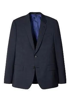 Paul Smith The Soho Tailored-fit Navy Gingham Wool Blazer - Blue