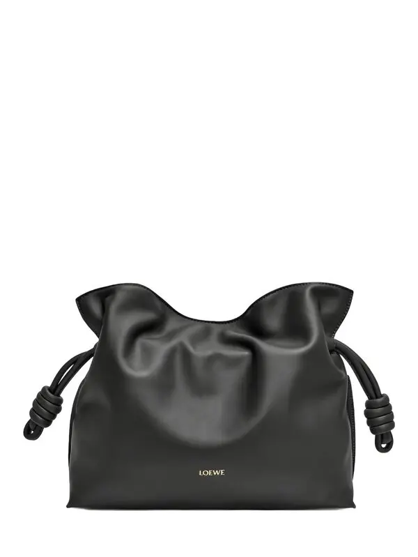 Loewe Flamenco Medium Leather Clutch - Black