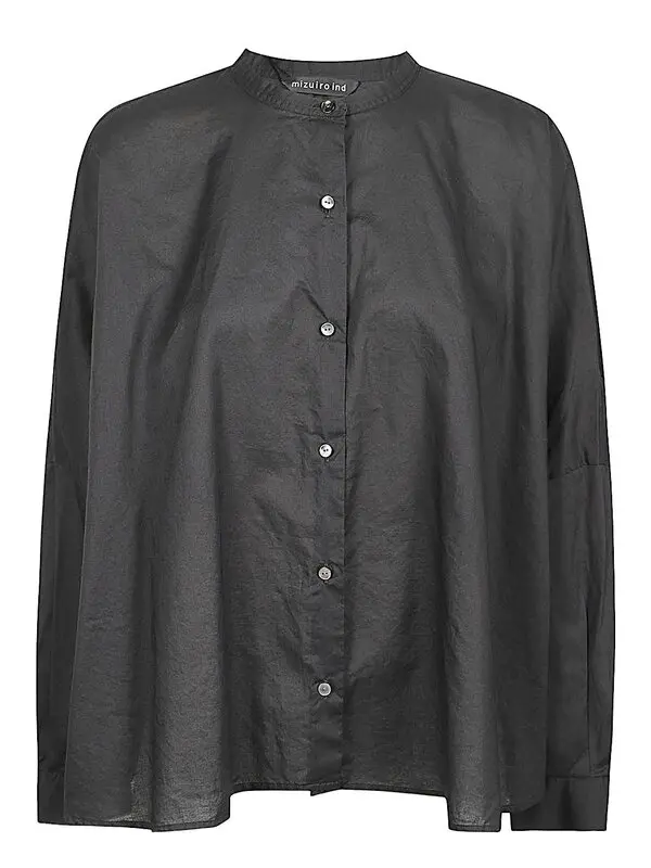 MIZUIRO Ind Embroidered Cotton Shirt - Black