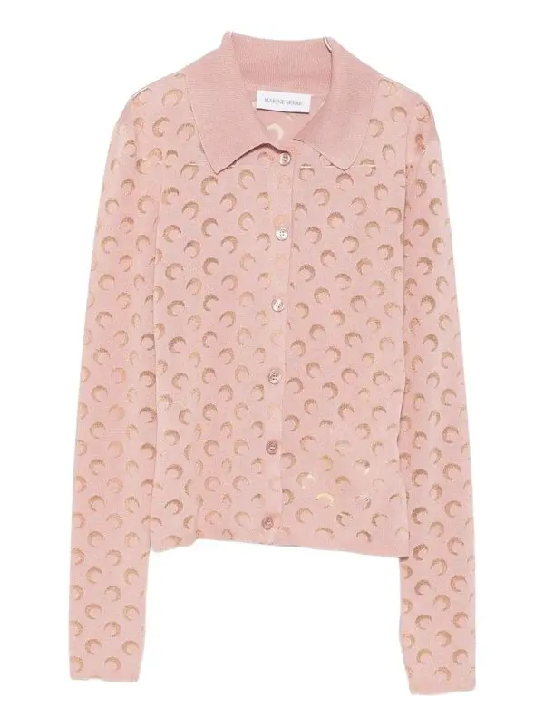 MARINE SERRE Moon Devoré Shirt - Pink