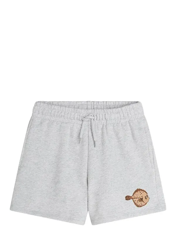 MINI RODINI Flundra Print Organic Cotton Shorts - Grey