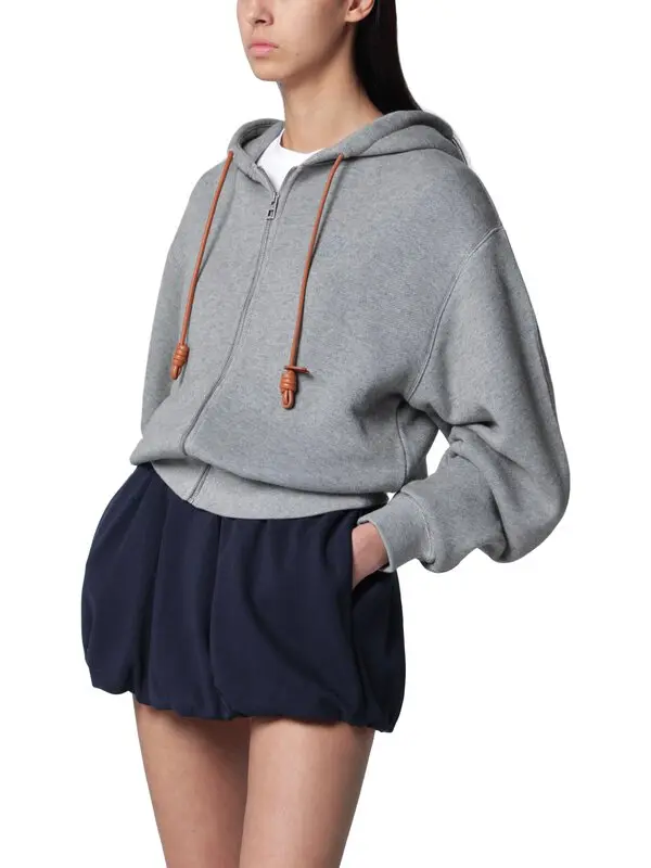 Loewe Cotton And Cashmere Zip-up Hoodie - Grey