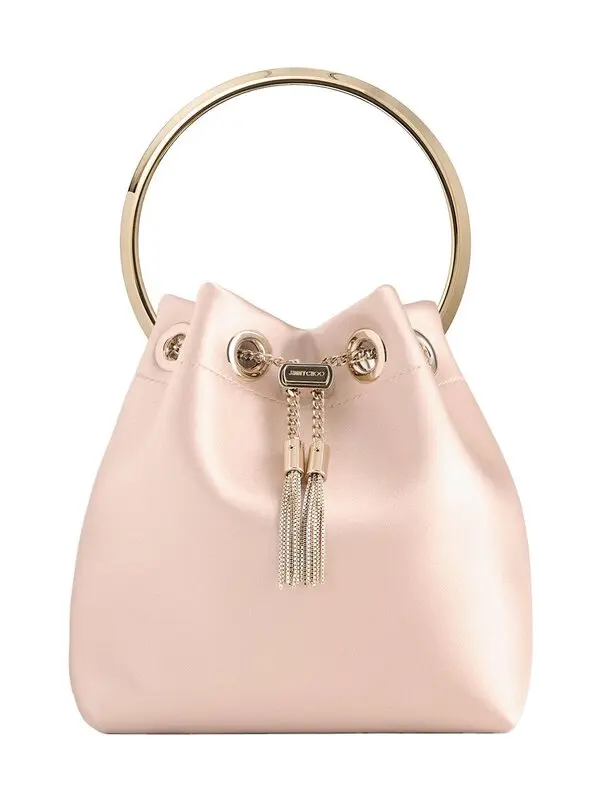 JIMMY CHOO Bon Bon Macaron Satin Bag With Metal Handle - Macaron/light Gold