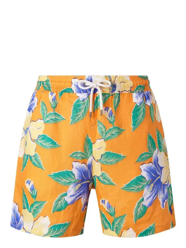 Polo Ralph Lauren Printed Linen Swim Shorts - Orange