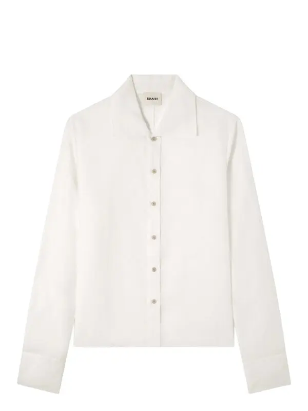 Khaite Jaylin Cotton And Silk-blend Shirt - Off-white