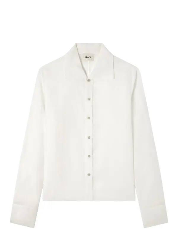 Khaite Jaylin Cotton And Silk-blend Shirt - Off-white
