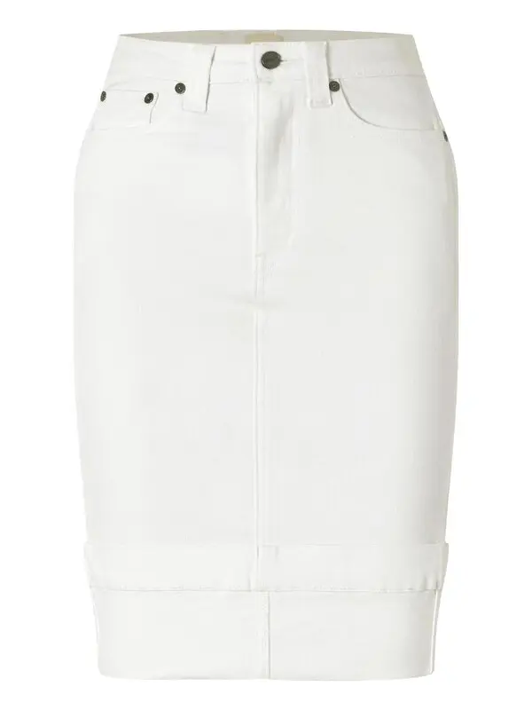Khaite Kendra Denim Midi Skirt - White