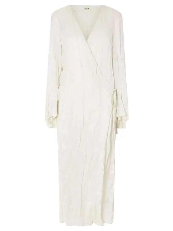 Khaite Rommi Crinkled-voile Midi Wrap Dress - Off-white