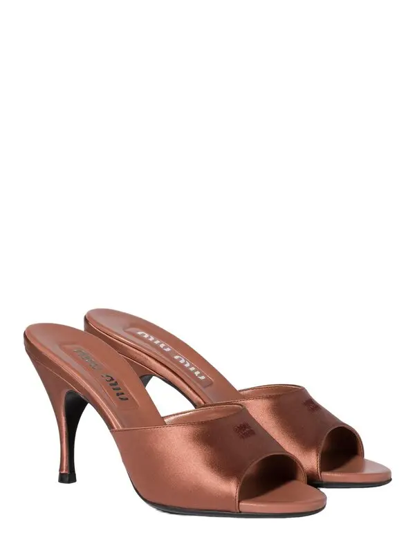 Miu Miu Satin Sandals - Cocoa Brown