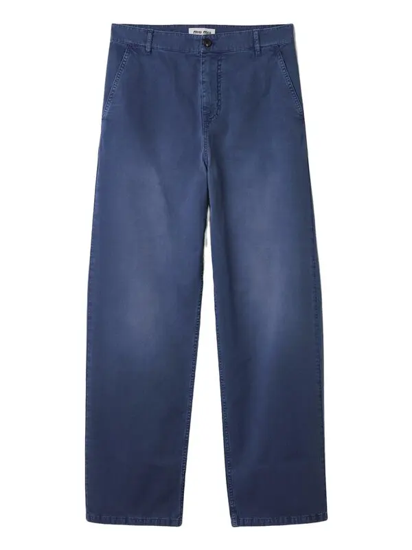 Miu Miu Garment-dyed Twill Pants - Uniform Blue