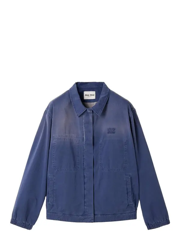 Miu Miu Garment-dyed Twill Blouson Jacket - Uniform Blue