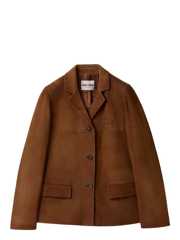 Miu Miu Suede Blazer - Cognac