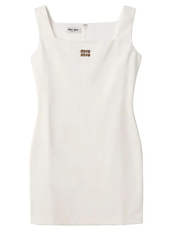 Miu Miu Jersey Mini Dress - White