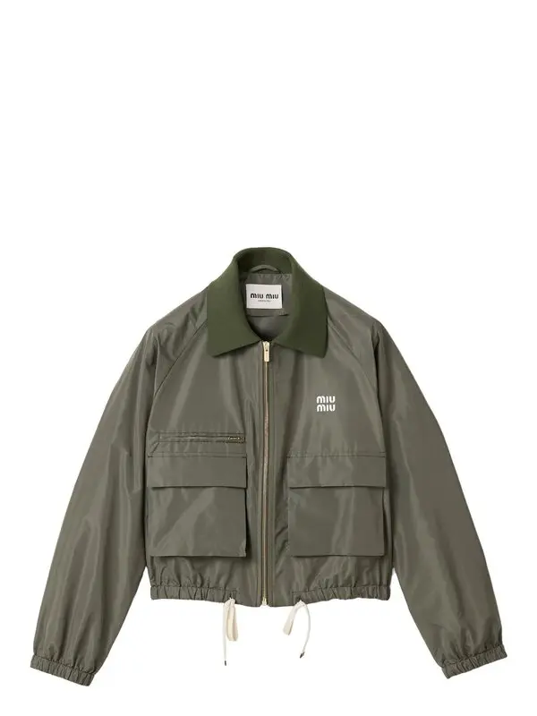 Miu Miu Technical Fabric Blouson Jacket - Forest Green