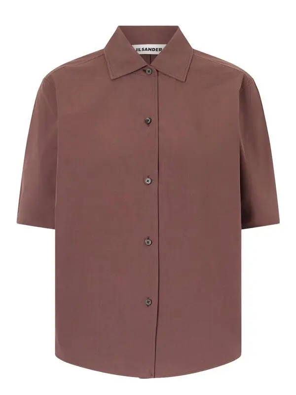 JIL SANDER Boxy Cotton Shirt - Brown