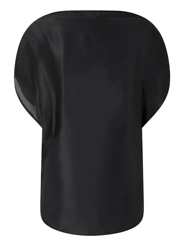 Khaite Poppi Satin Blouse - Black