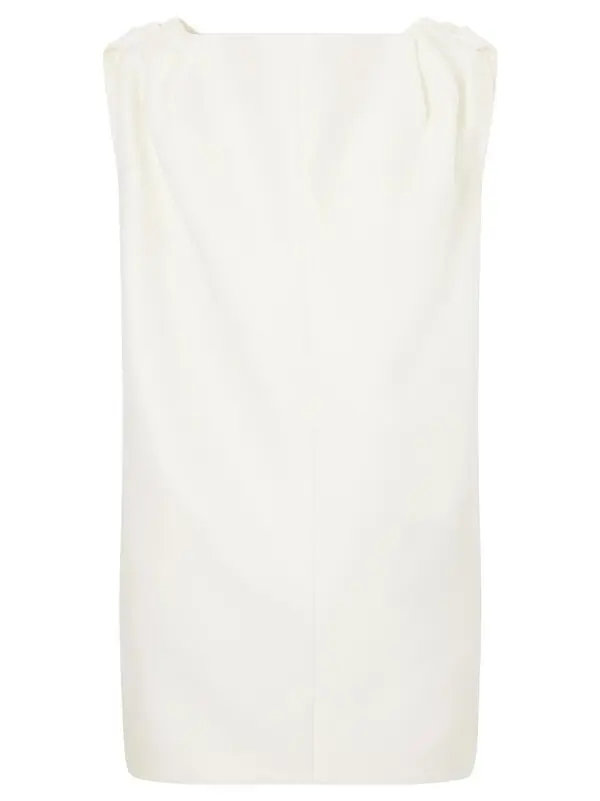 Balenciaga Gathered Wool And Silk-blend Midi Dress - White