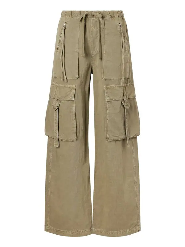 Citizens Of Humanity Andira Cotton And Linen Wide-leg Cargo Pants - Green